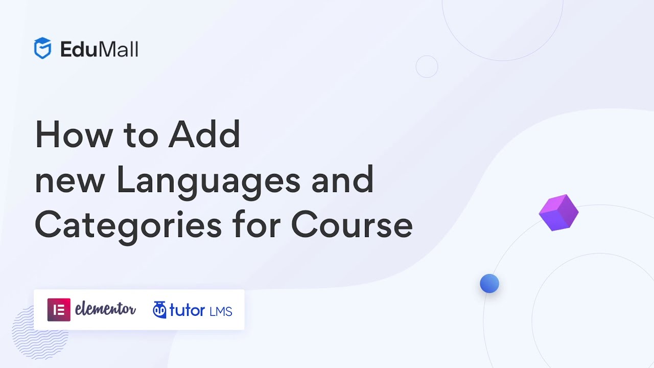 EduMall - How to Create New Languages & Categories