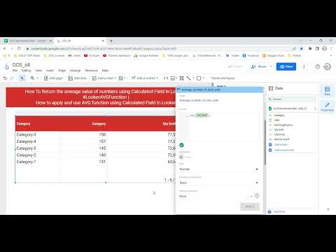 How to Apply Average Function as a Calculated Average Function in Looker | #lookerstudio | #looker