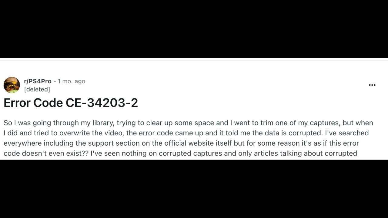 How To Fix PS4 Pro Error Code CE-34203-2?
