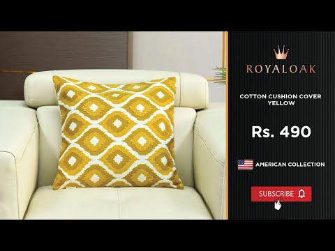 Royaloak | Cotton Cushion Cover - Yellow
