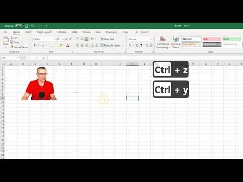 Excel undo and redo shortcuts Ctrl+Z and Ctrl+Y explained.