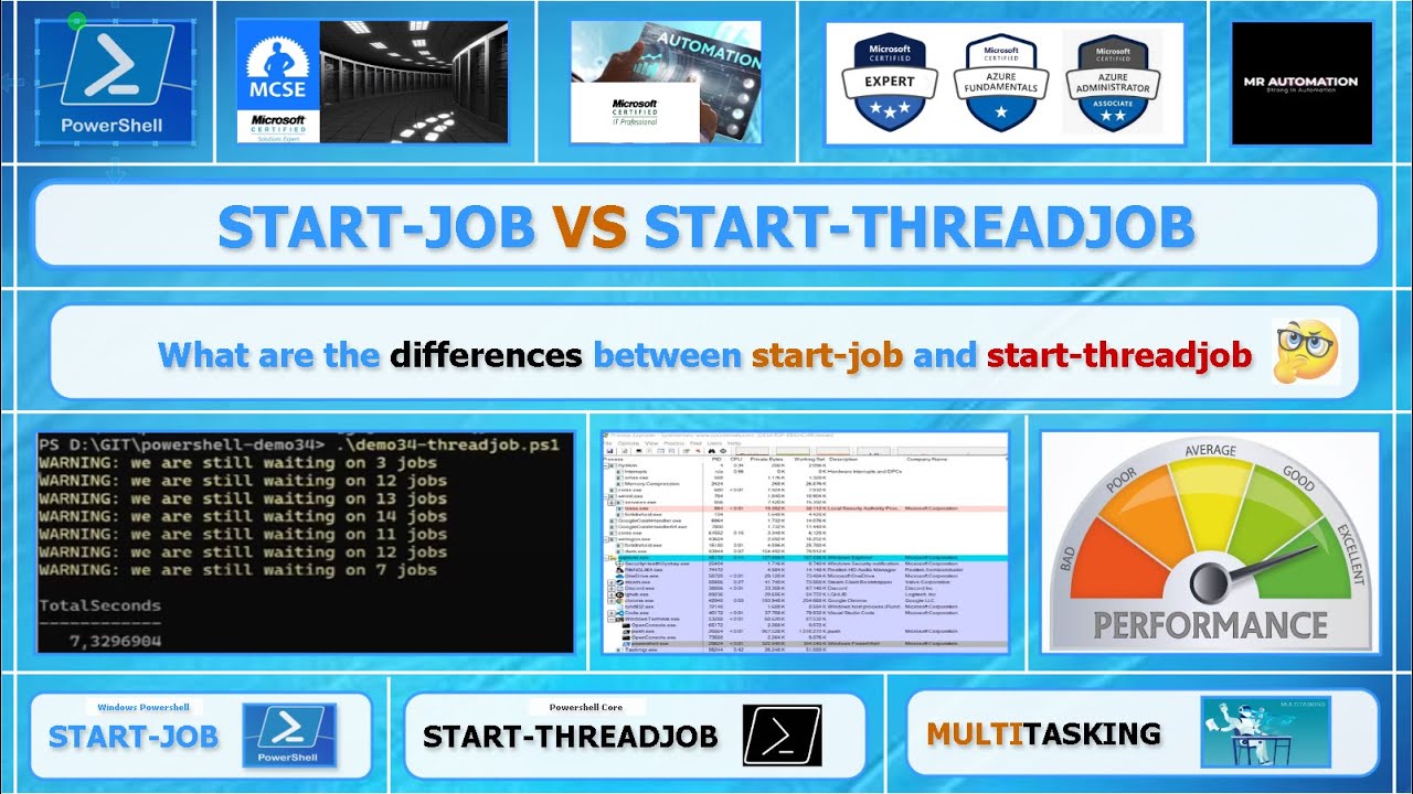 PowerShell Start-job vs Start-Threadjob