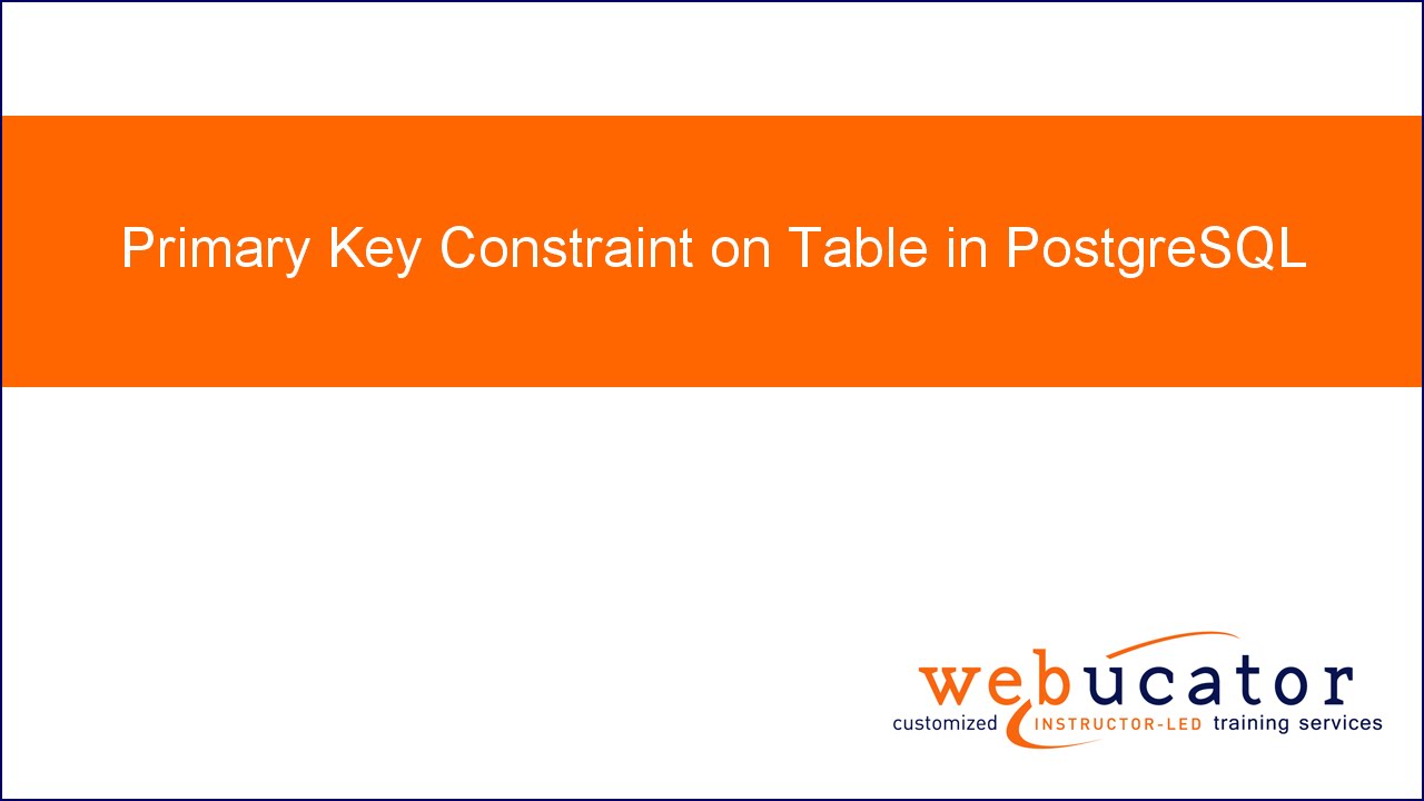 Primary Key Constraint on Table in PostgreSQL