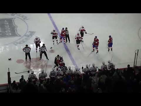 Laval Rocket's Arber Xhekaj and Belleville Senators' Brennan Saulnier get into a fight 1/19/24