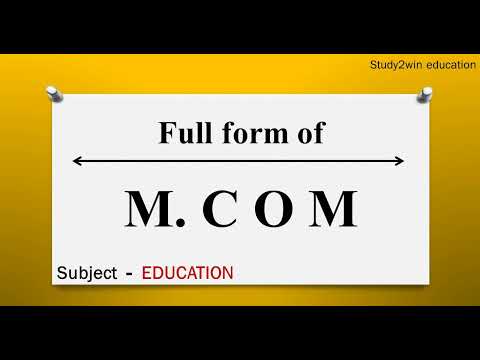 M COM ka full form | Full form of in English | Subject - EDUCATION