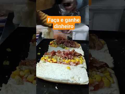 Como fazer cachorro quente prensado #foodshorts #lanche #bacon #food #lanchebarato #chapadelanche