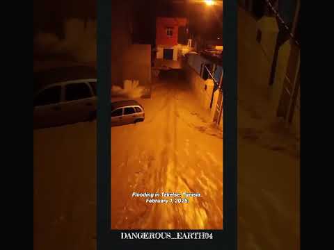 Flooding in Takelse, Tunisia. February 1, 2025.
