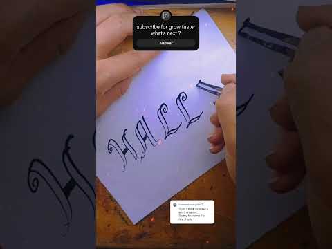 calligraphy halle name with fork #lilyanart #calligraphy #handlettering @lilyanartmystery #art