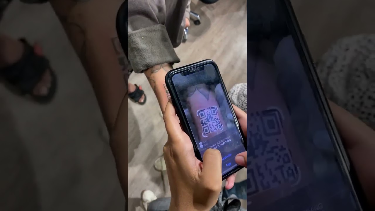 #Shorts QR Code tattoo dedicated to family by our client. So thoughtful!