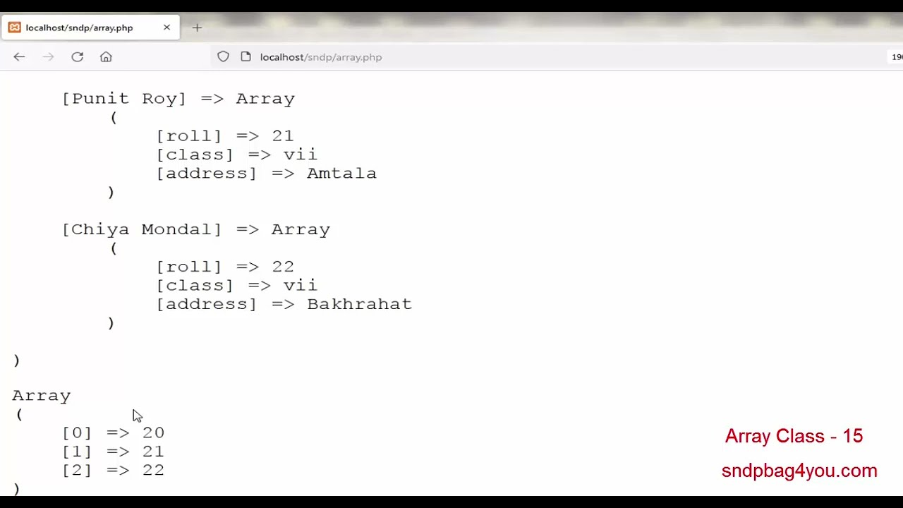 Array class 15   Array_column function with php programming | web development in bangla