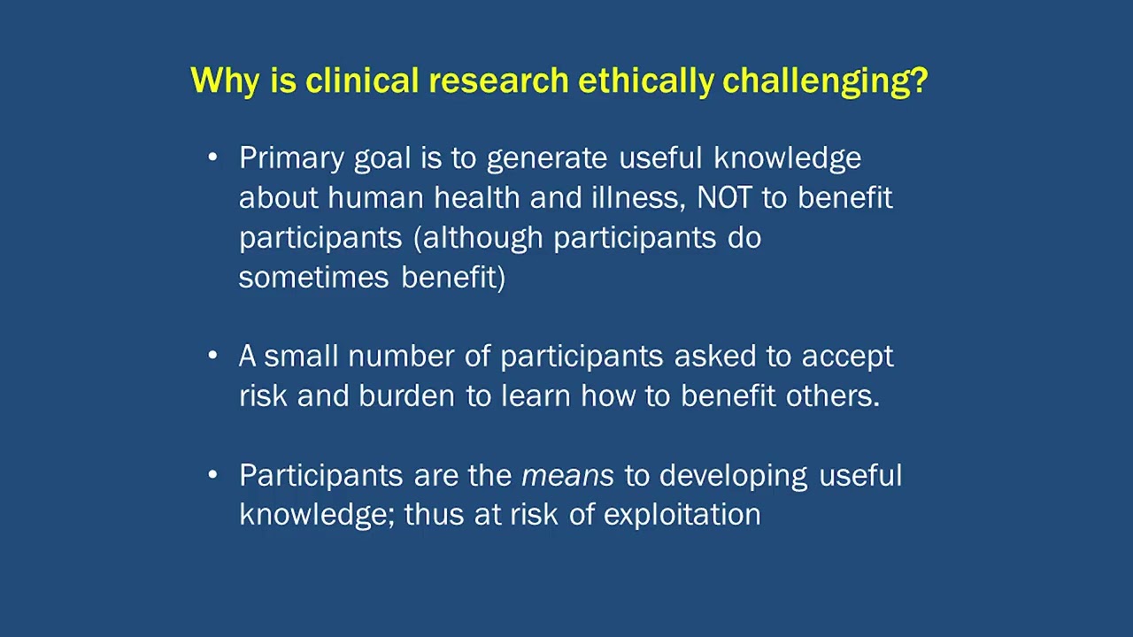 Ethical Principles in Clinical Research Part 1 of 4