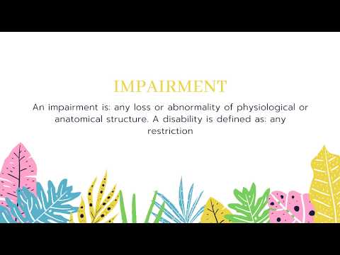 definition of impairment,disability and handicap
