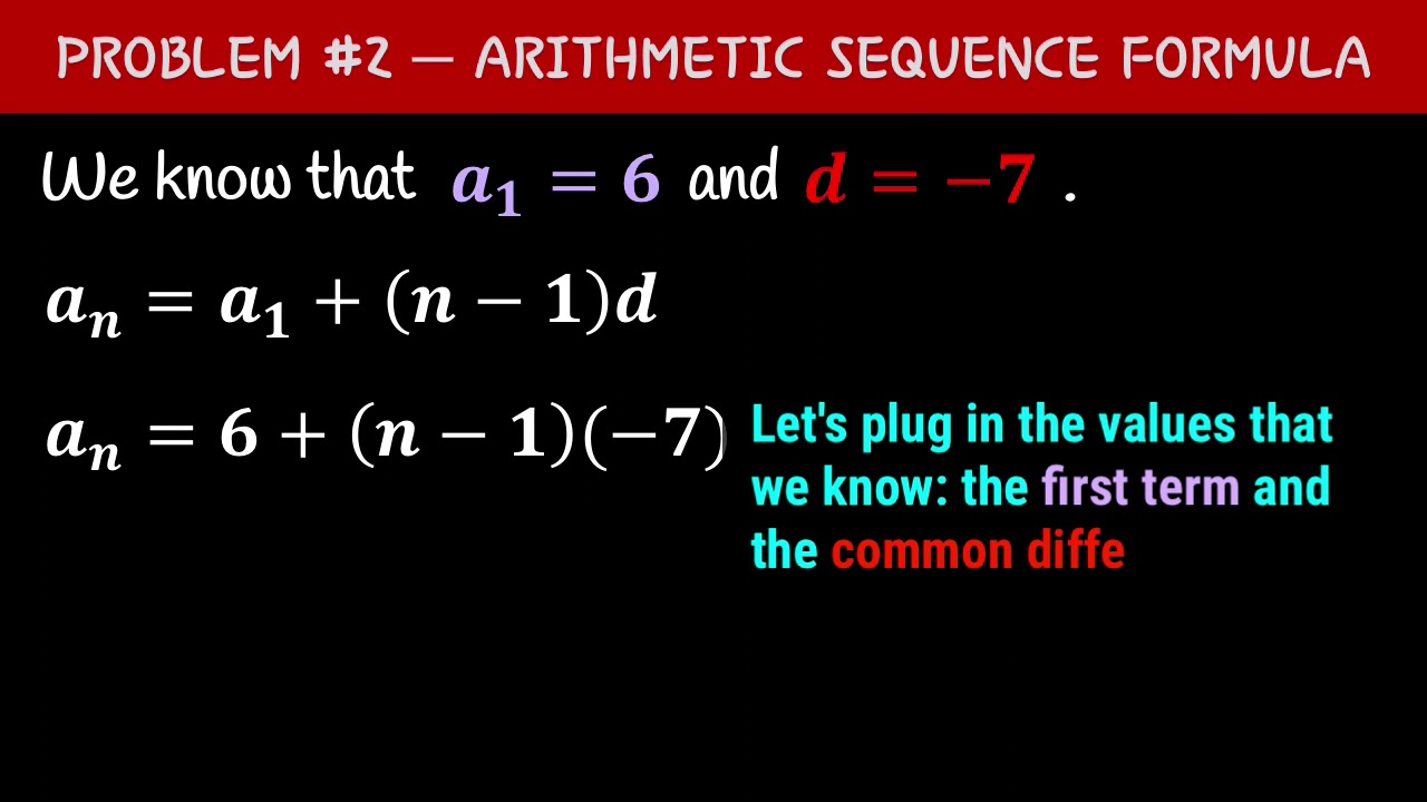 Arithmetic Sequence Formula Problem #2