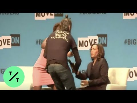 Protester Grabs Mic from Kamala Harris at Forum for 2020 Democrats