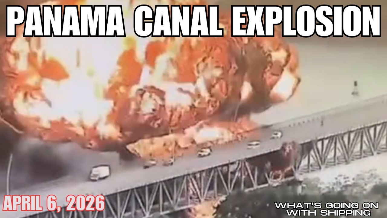 Explosion at the Panama Canal | Shoreside Gas Tankers Explode & Threaten the Bridge of the Americas