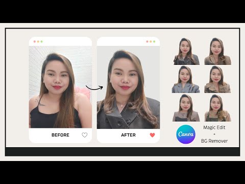 How to Edit Photo ID with Formal Attire using CANVA (Magic Edit + BG Remover)