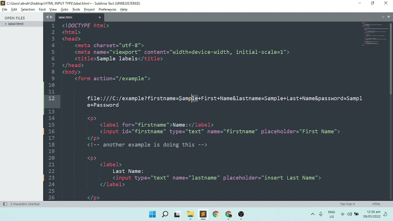 Name Attribute (HTML)