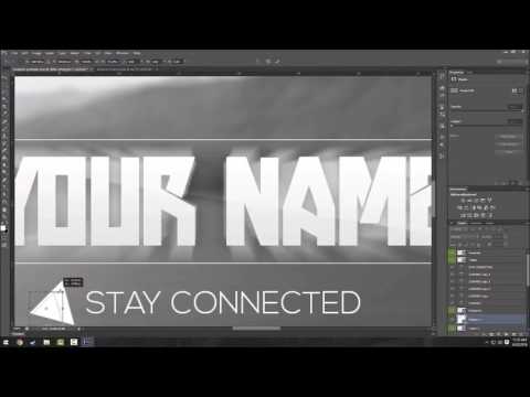 Youtube Banner Template | Photoshop cs6 | Free Download | Black and White