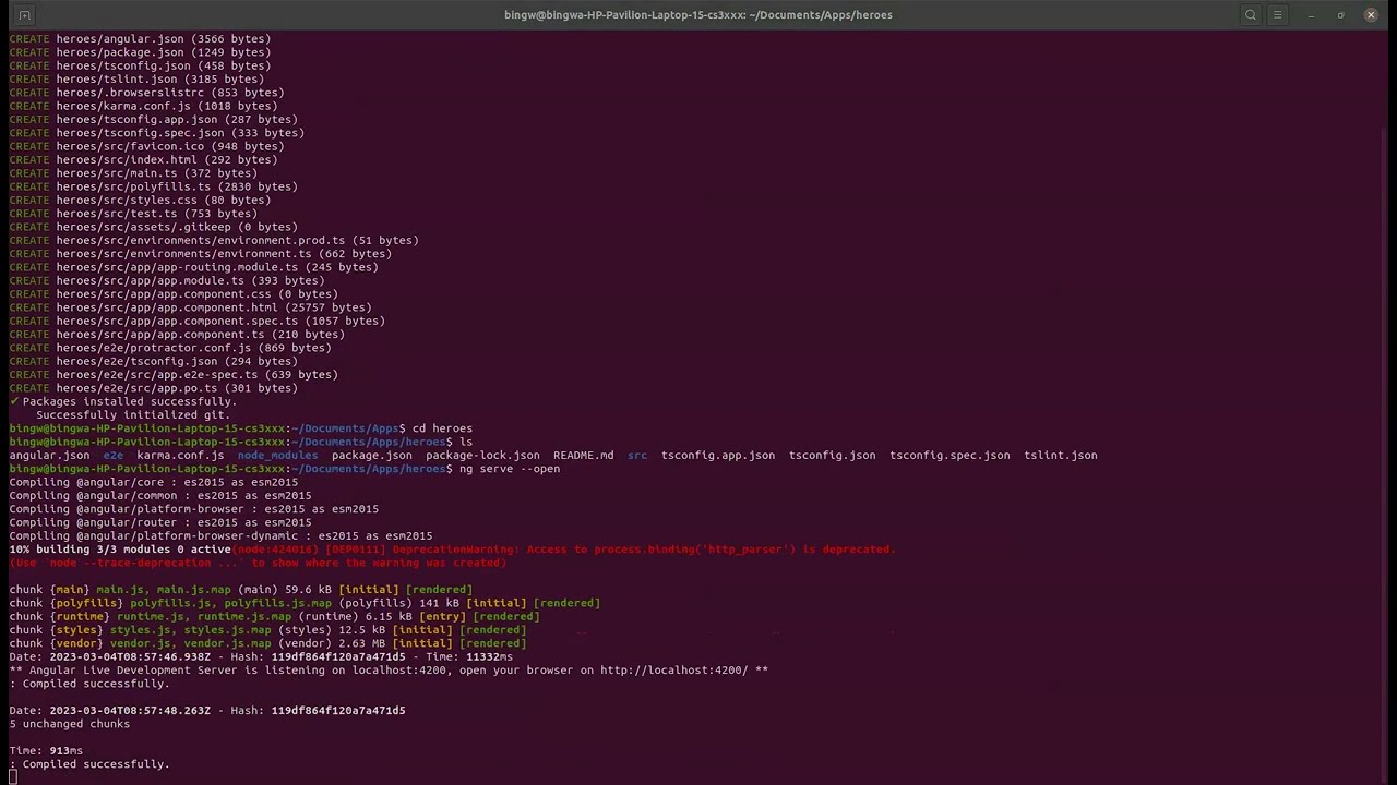 Creating a New Angular Project on Linux