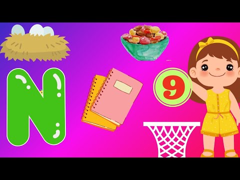 N letter words | words that start with N | Phonics letter N | Learning words starting with N