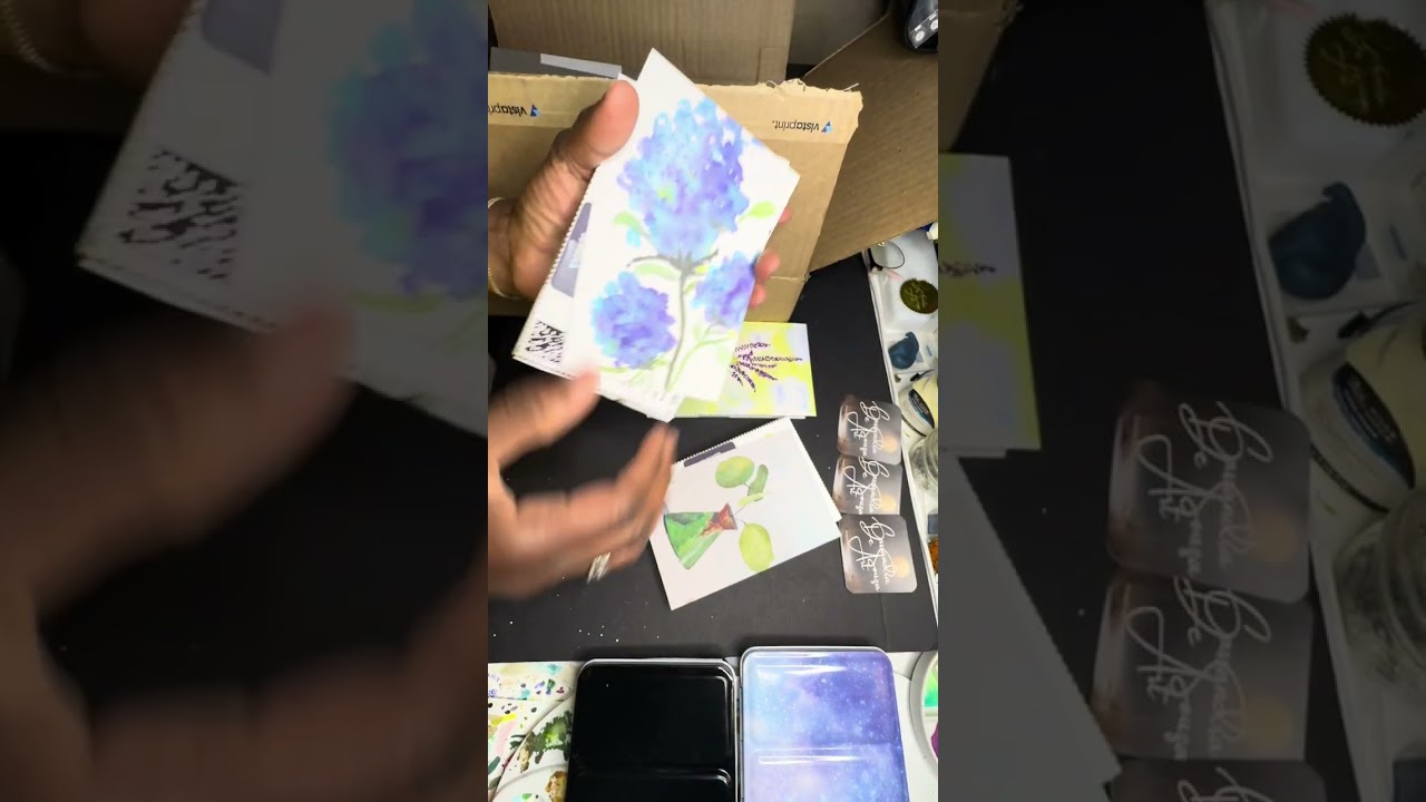 Unboxing new Spring Watercolour Postcards 