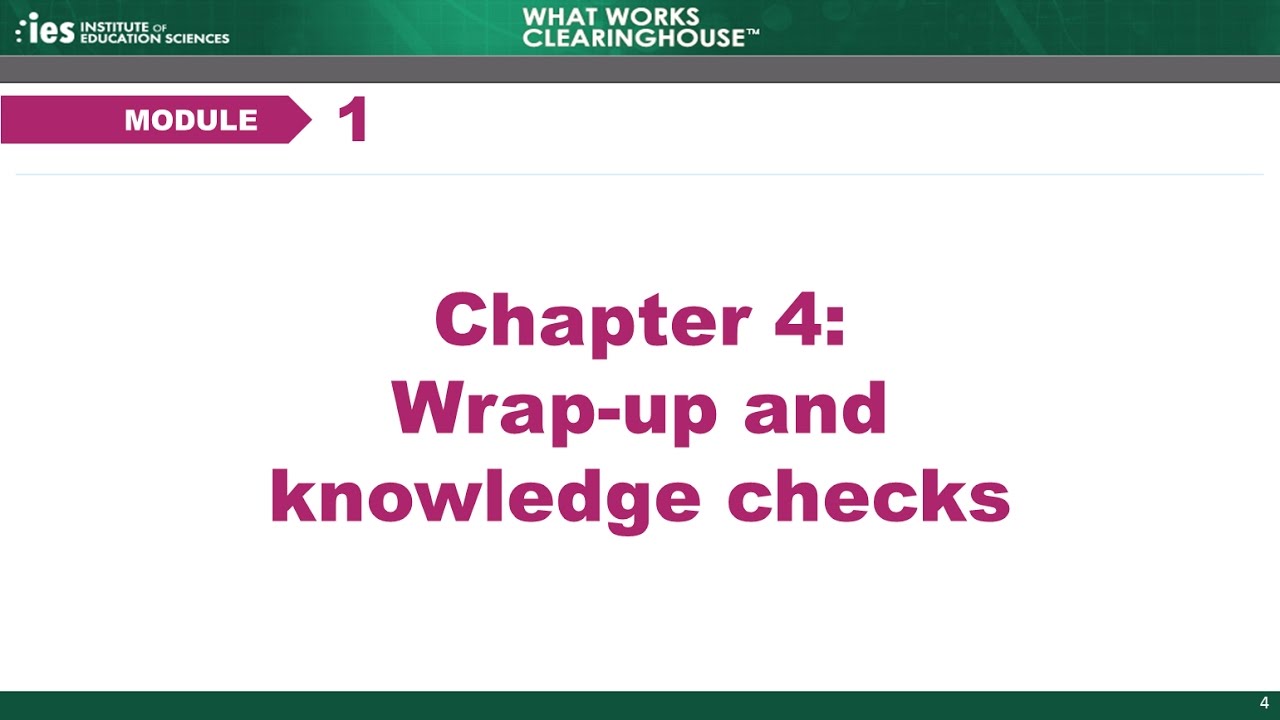 Module 1, Chapter 4: Wrap-up and Knowledge Checks