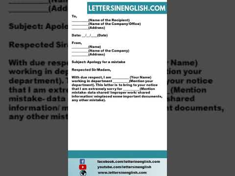 Apology Letter for Mistake at Work