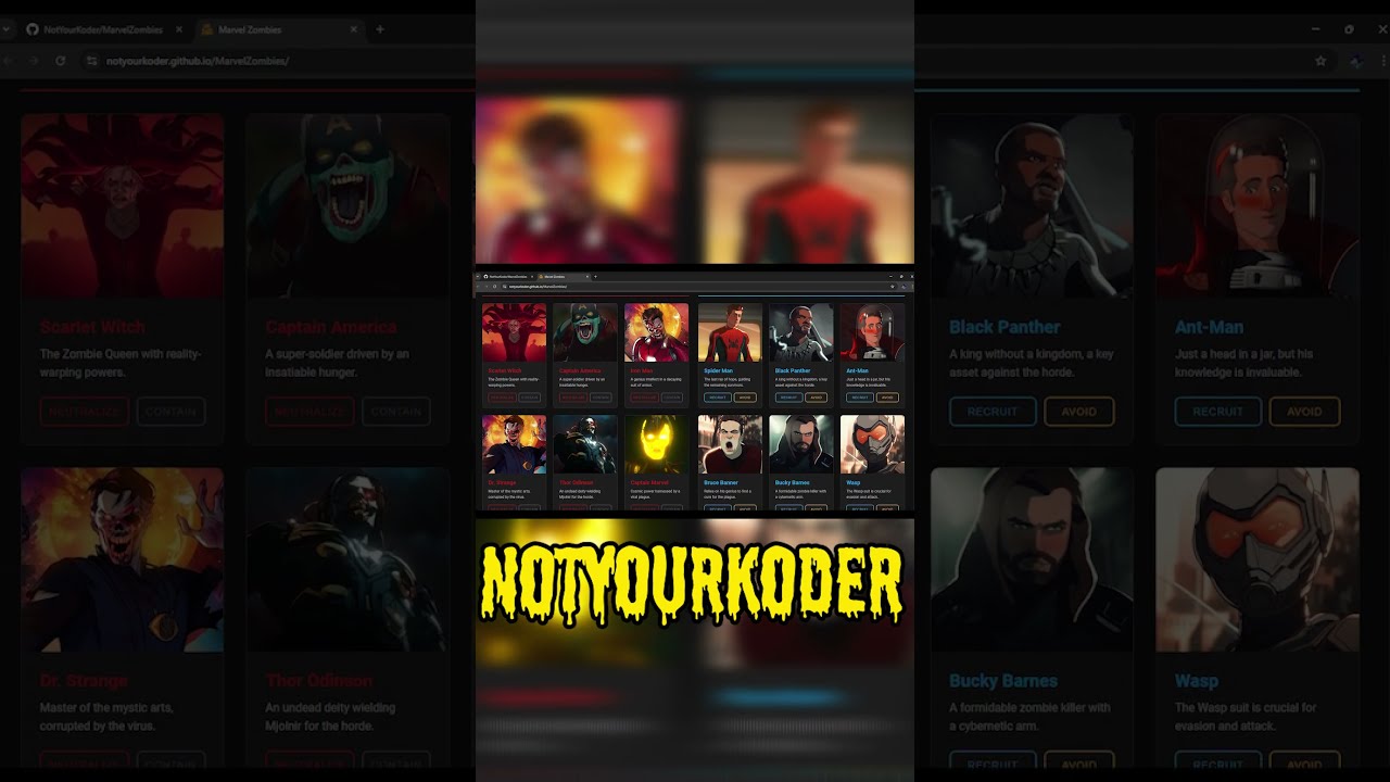 [Source code👆🏻]  I Built a #Marvel #Zombies 🧟‍♂️ Website with HTML & CSS | Frontend Project #shorts
