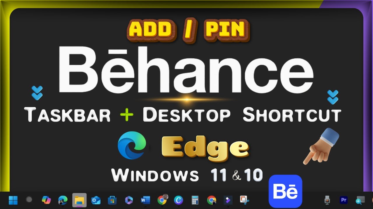 How to Add/Pin Behance Link/Icon to Desktop & Taskbar Toolbar with Microsoft Edge on Windows PC