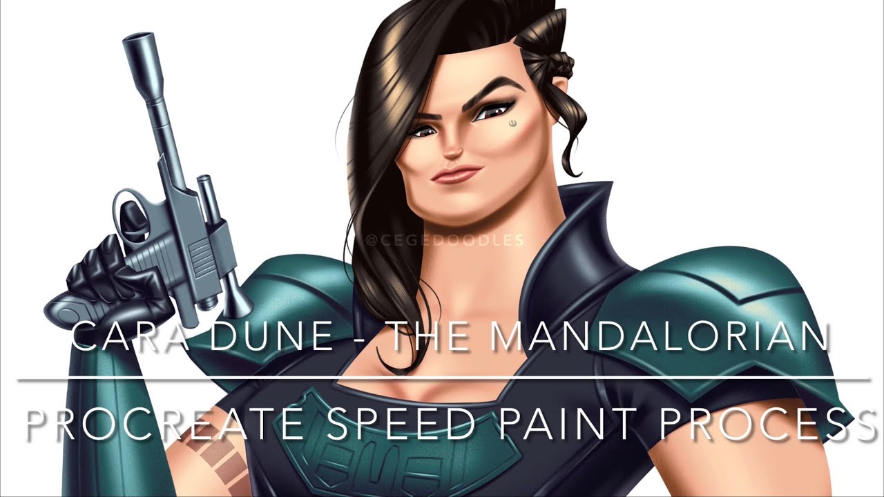 Cara Dune - The Mandalorian Procreate paint timelapse