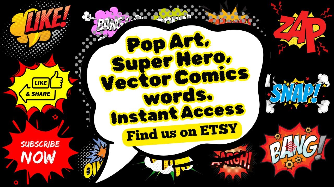 Comic Book Text Clouds Pop Art Super Hero, Aargh, Hey, Amazing, Pow, Wow, Cool, WTF Vector Comics