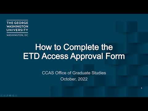 How to Complete the ETD Access Approval Form