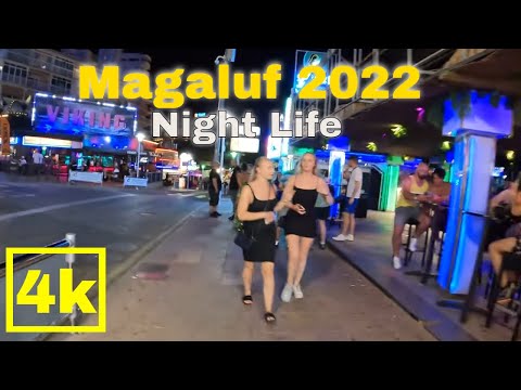 MAGALUF Walk at Midnight | Mallorca Night Life | Spain 2022 | 4K 60fps