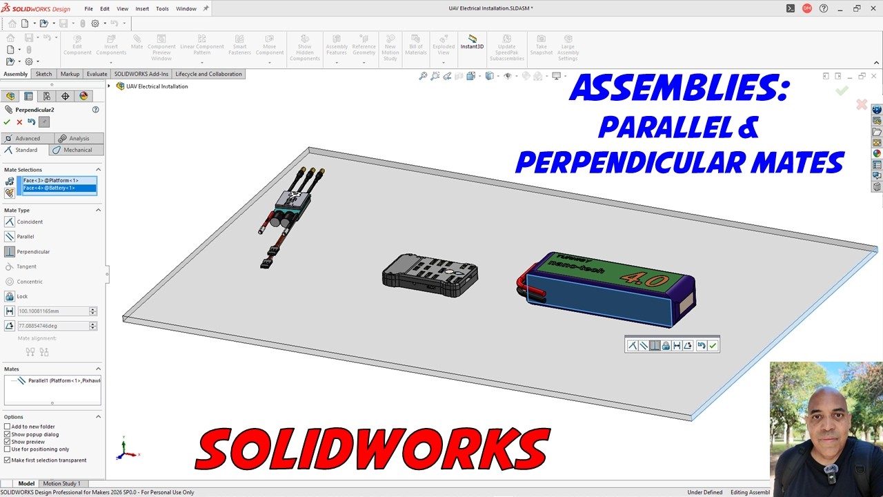 How to Create Parallel and Perpendicular Mates - SolidWorks