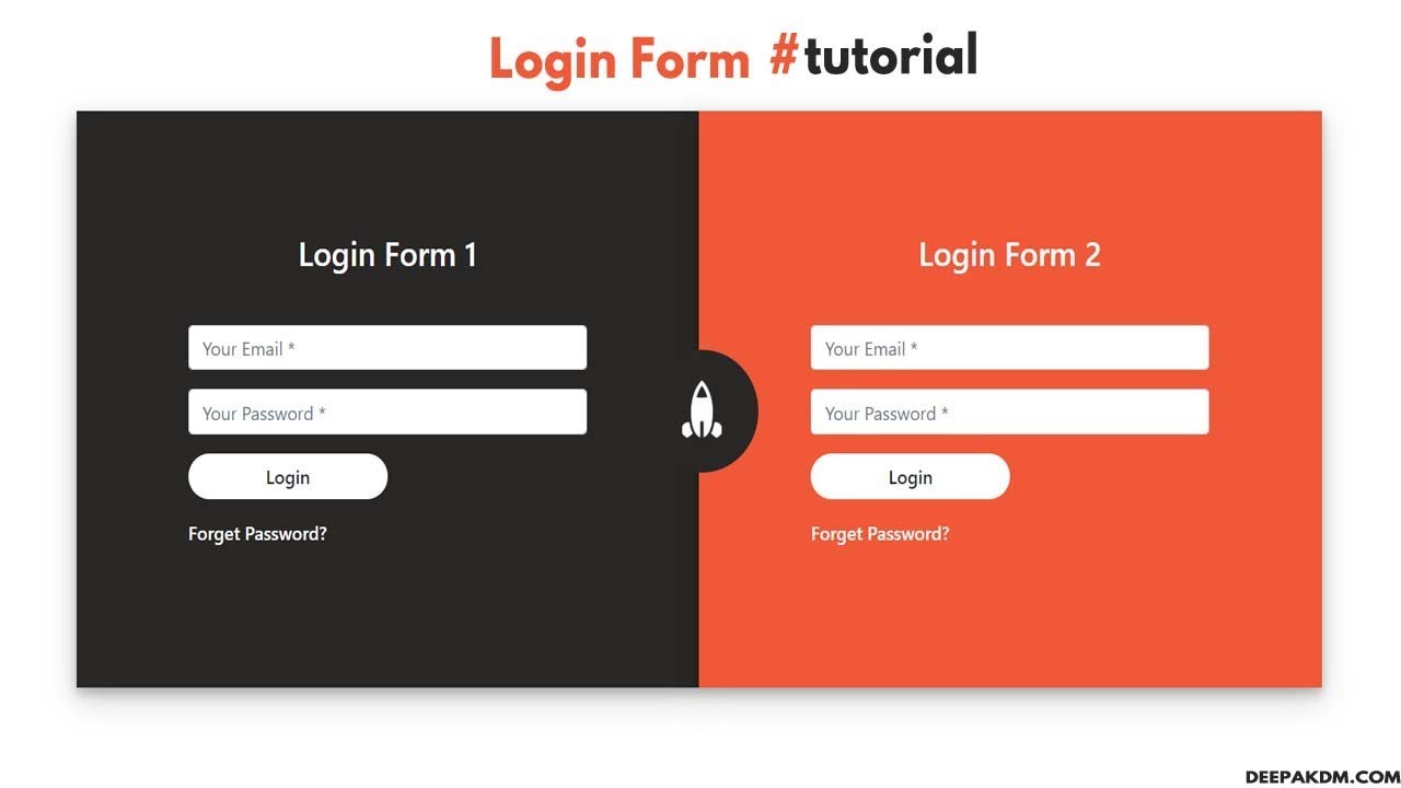 Responsive Login Form Just by Using HTML/CSS/Bootstrap - Web Design #Tutorial