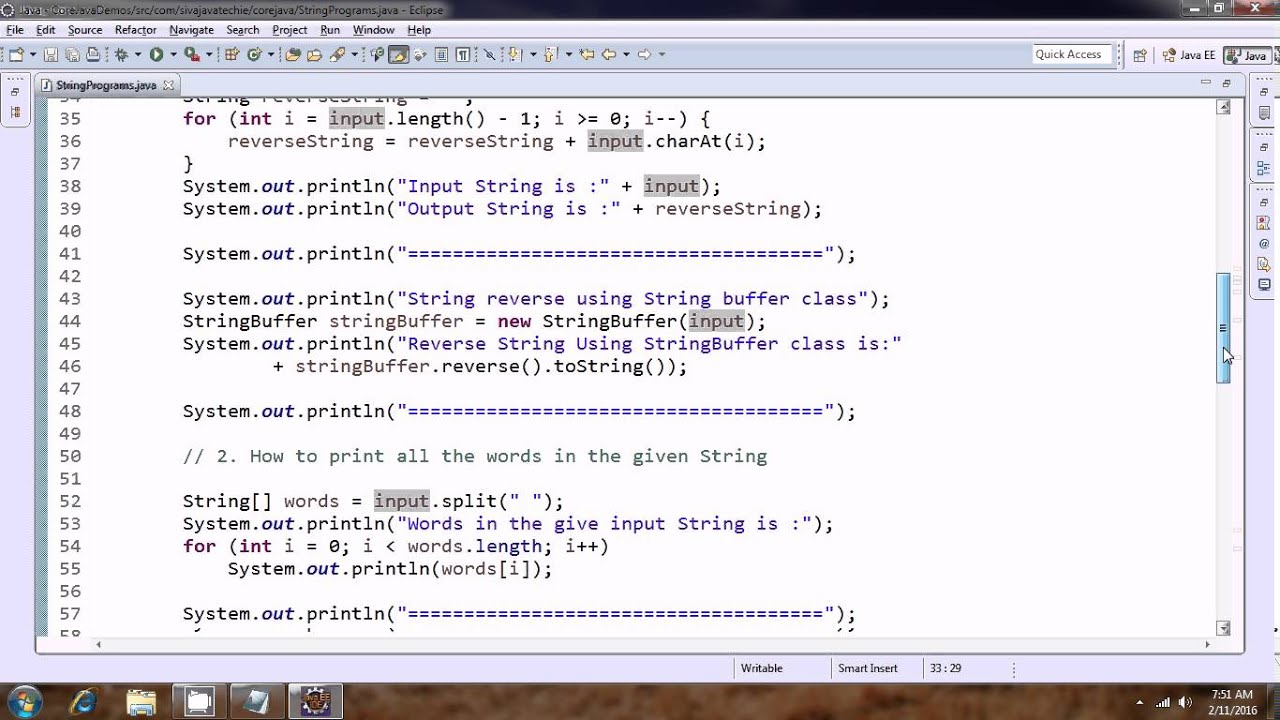 Core Java Tutorial -String Program in Java for the Interviews
