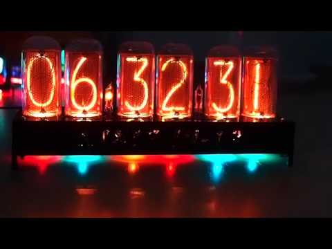 IN-18 Nixie clock in black plastic case