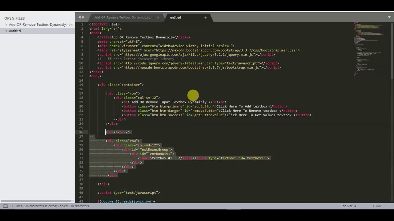 Add / Remove Input textbox fields Dynamically Using JavaScript / jQuery ( 100 % Working !!!!! )