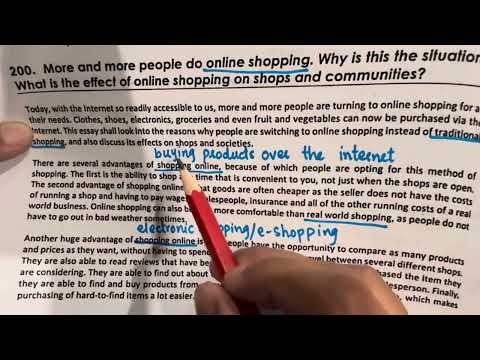IELTS WRITING TASK 2 ESSAY | ONLINE SHOPPING | SPEAKING | READING | SYNONYMS & VOCABULARY
