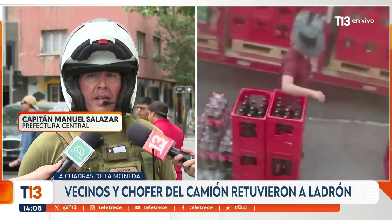 Robo de camión terminó en choque múltiple a cuadras de La Moneda