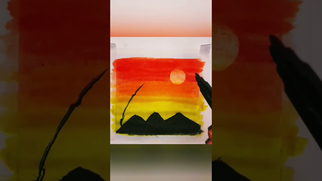 easy drawing/nature drawing #shorts #shortsvideo #short #shortsfeed #shortsyoutube #shortsvideo #art