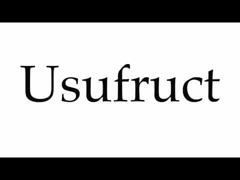 How to Pronounce Usufruct