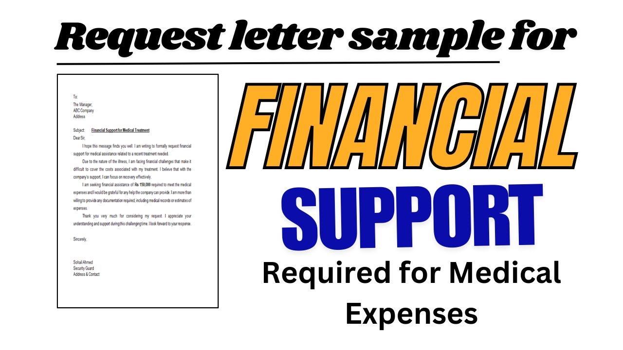 Letter Template for Financial Support of Medical Treatment | Medical assistances letter sample