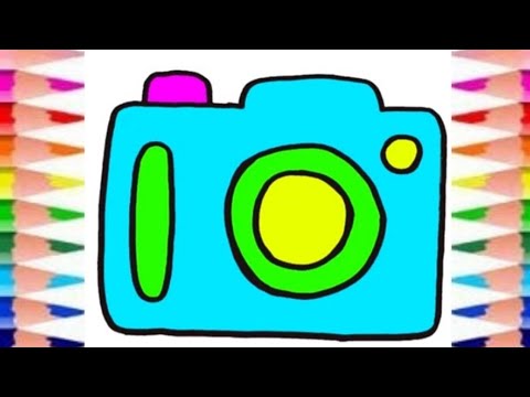 How to Draw a CAMERA for Kids-bolalar uchun-CAMERA and PICTURE for kids | Kids colouring show