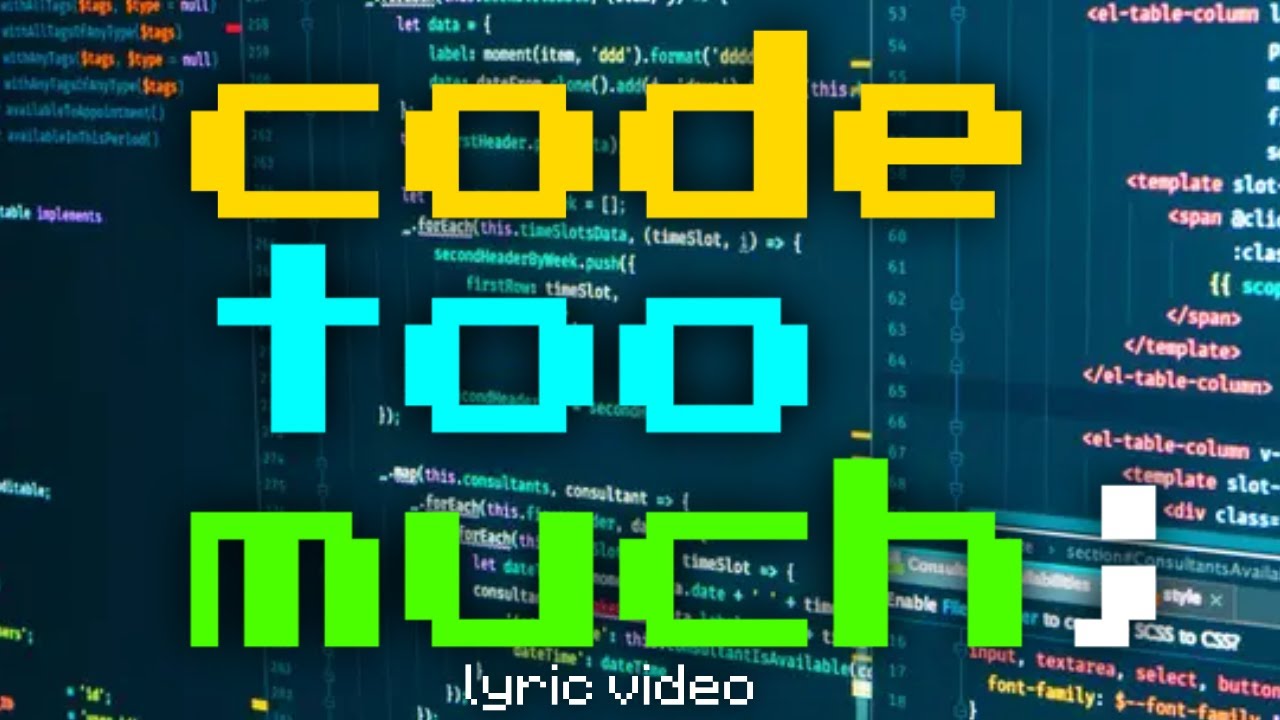 Benlee - CODE TOO MUCH (original song about coding) [LYRIC VIDEO]
