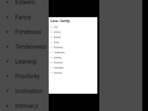 love - family ( synonyms of love)