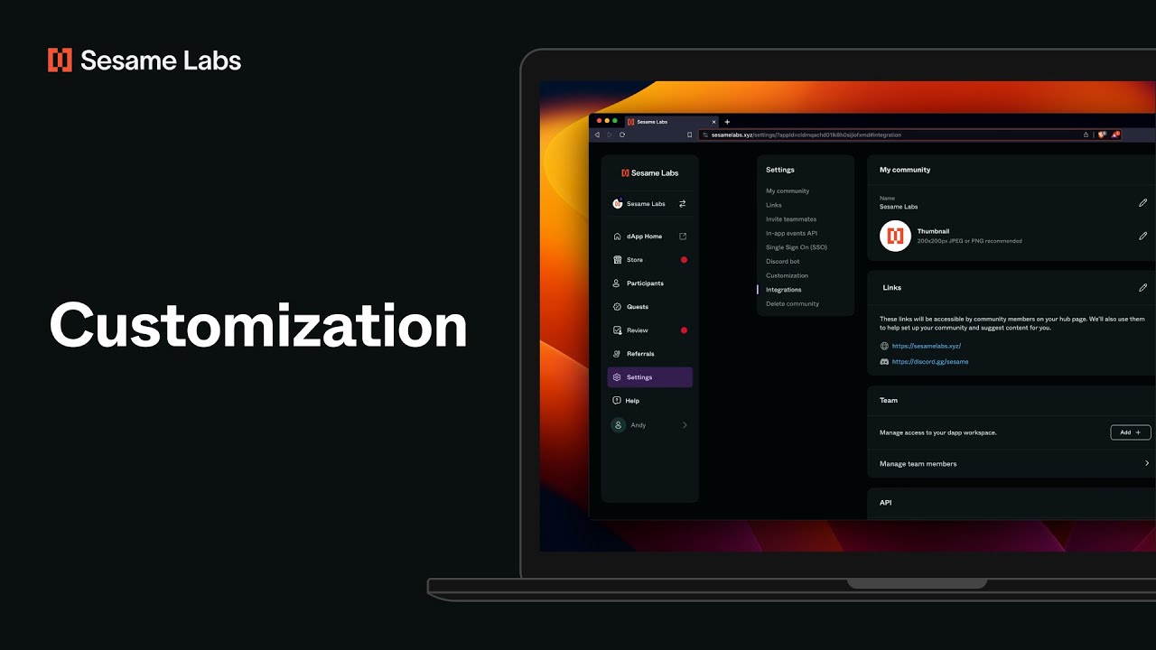 Community hub customization