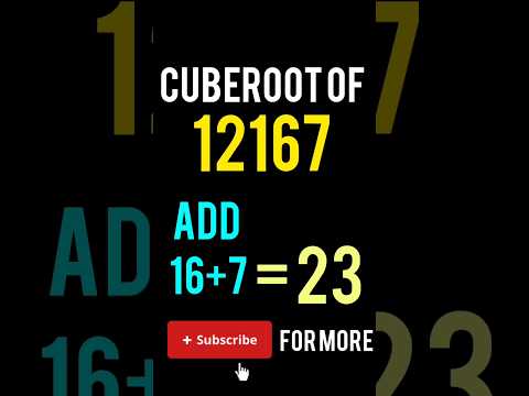 fastest cuberoot of 12167 by using fast trick #cuberoot #cuberoottrick #cuberoots #cuberoottricks
