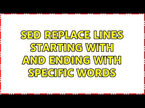 sed replace lines starting with and ending with specific words