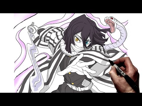 How To Draw Obanai Serpent Breathing | Step By Step | Demon Slayer